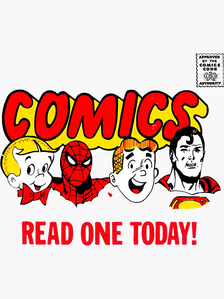 "COMICS Read One Today! Vintage Sign " Sticker for Sale by SarahScottI ...