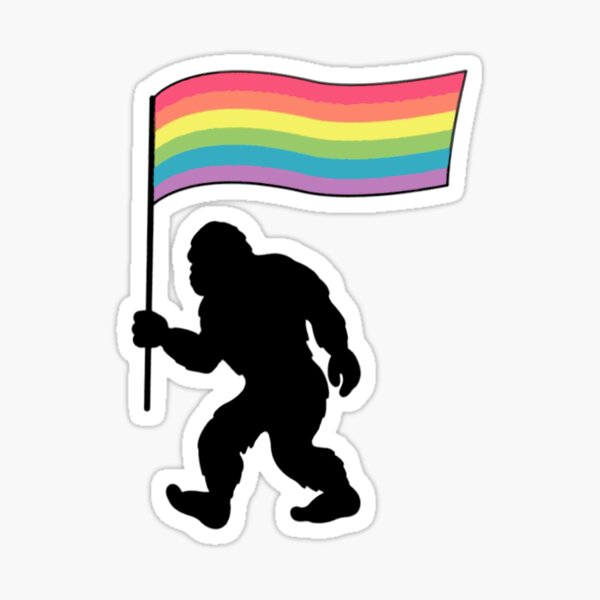"Big Foot Holding Lgbt Flag" Sticker for Sale by BeachHouseArt | Redbubble