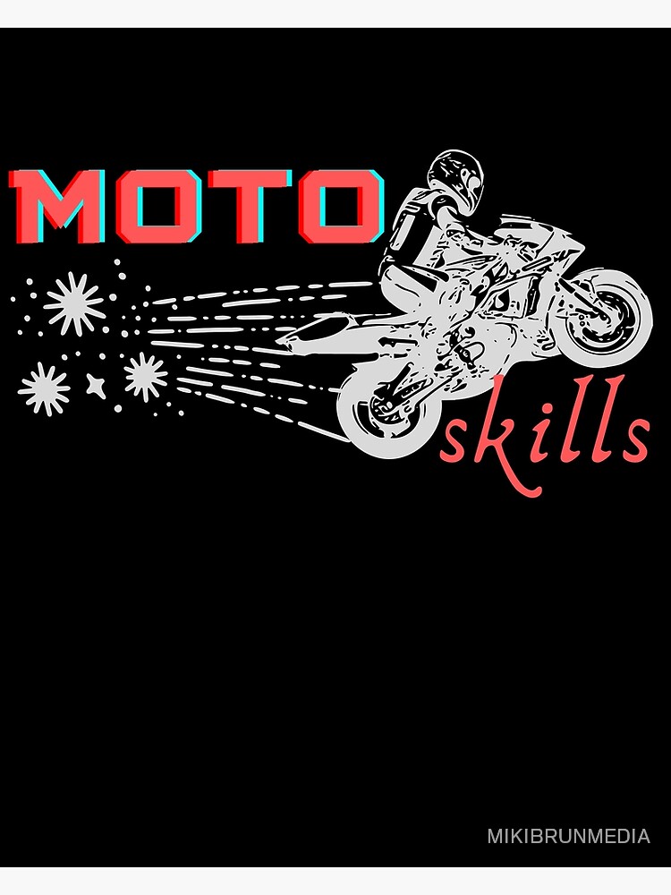 "Motorcycle skills with stars for bikers" Poster by MIKIBRUNMEDIA ...