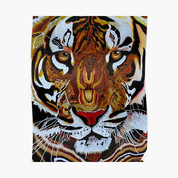 "trippy tiger" Poster by cmidd | Redbubble