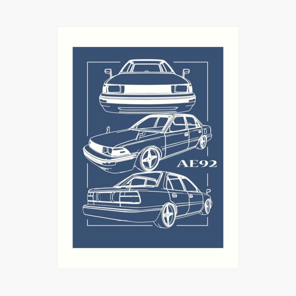 "Corolla AE92 car drawing sketch" Art Print for Sale by mrinkpen ...