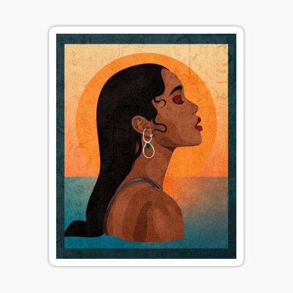 "Nyla - woman sunbathing in the sea" Sticker for Sale by odhara | Redbubble