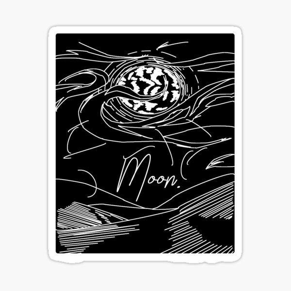 "Moon - lines " Sticker for Sale by BandEllington | Redbubble