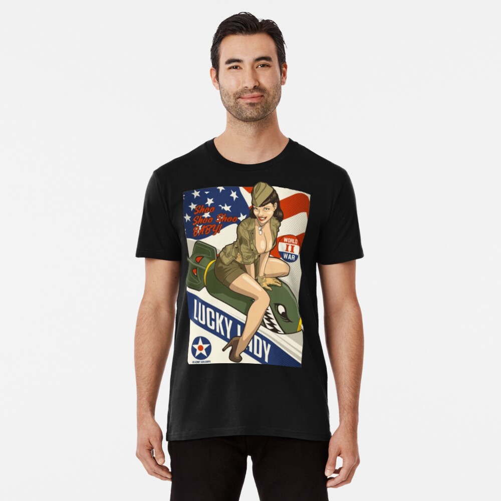 "Lucky Lady Pin Up Girl Bomb World War 2 WW2 Vintage Retro Aviation ...