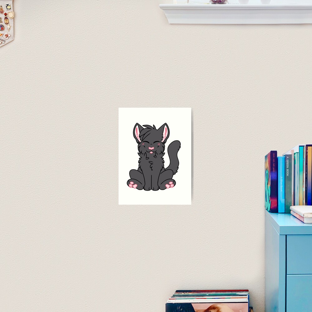 "Cute Chibi Black Cat" Art Print by 8Bit-Paws | Redbubble