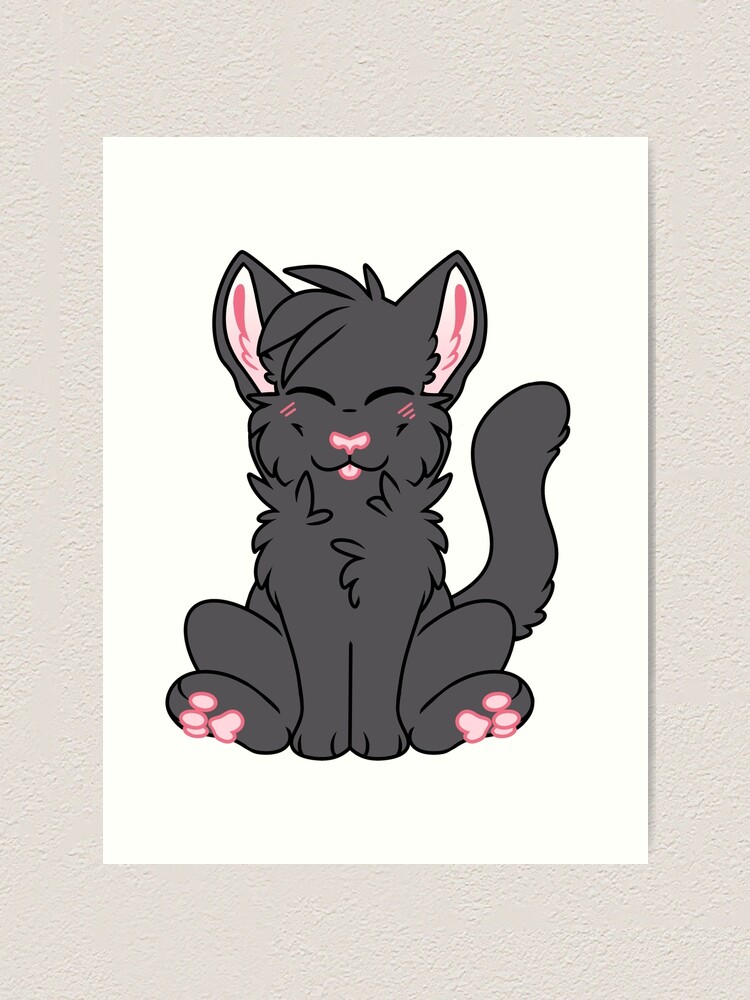 "Cute Chibi Black Cat" Art Print by 8Bit-Paws | Redbubble