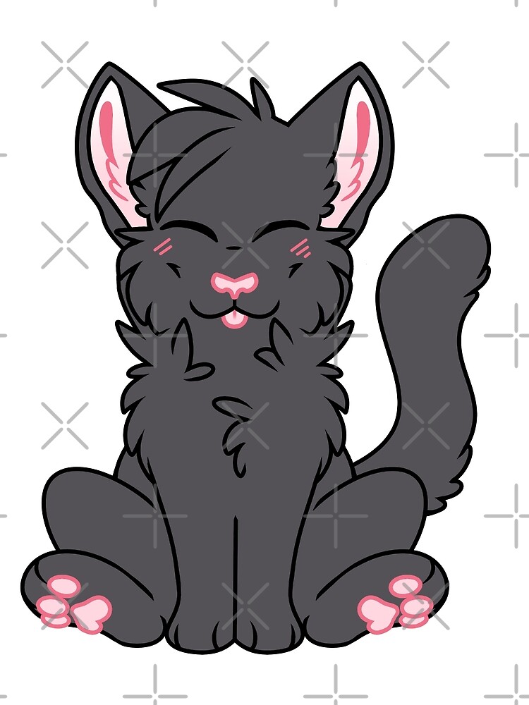 "Cute Chibi Black Cat" Art Print by 8Bit-Paws | Redbubble