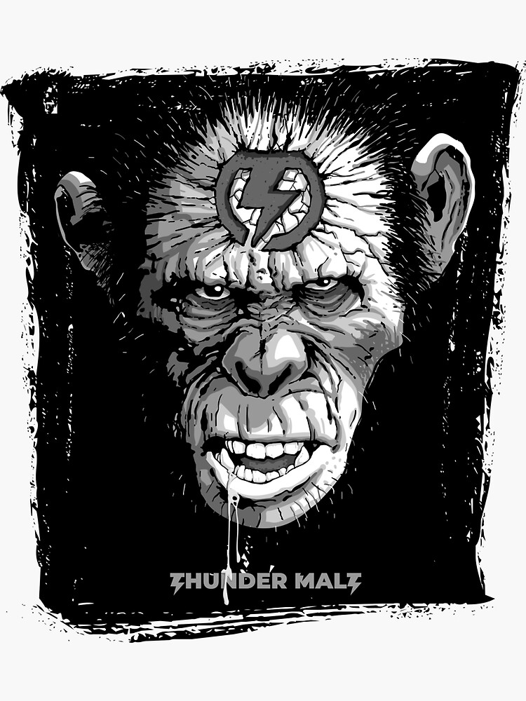 "Angry Ape" Sticker for Sale by ThunderMalt | Redbubble