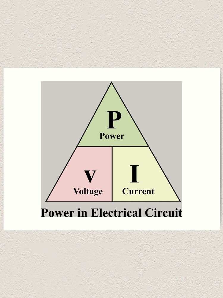 "Power in electrical circuit Formula Triangle" Art Print for Sale by ...