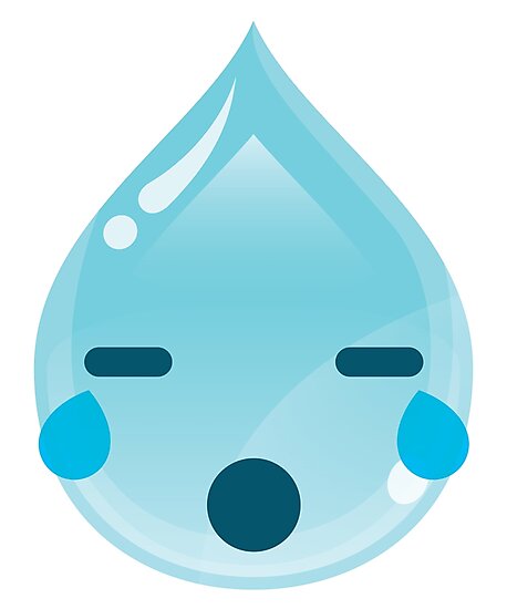 "Water Drop Emoji Teary Eyes and Sad Look" Photographic Print by ...