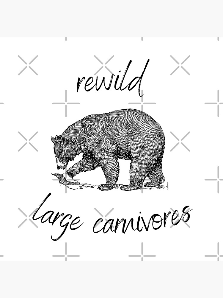 "Rewild Large Carnivores Rewilding Conservation (Black Text)" Poster ...