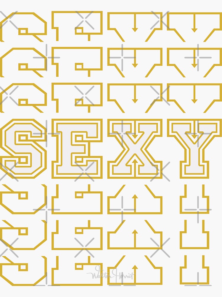 Sexy Gold Word Art Sticker By Walter4259 Redbubble