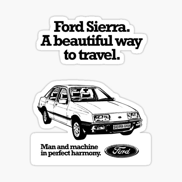 "FORD SIERRA - 1980s ADVERT" Sticker for Sale by ThrowbackM3 | Redbubble