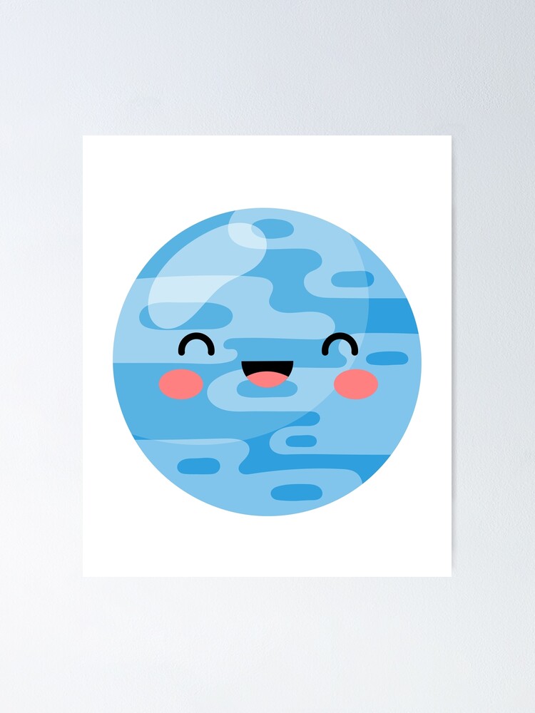 "Neptune smiley planet face " Poster for Sale by OurCyberGalaxy | Redbubble