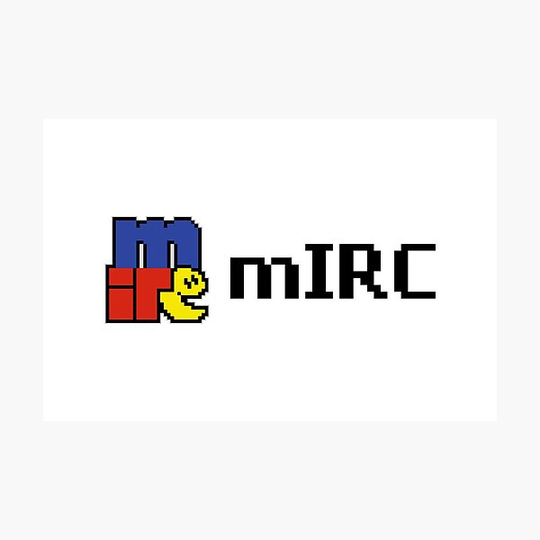 "mirc blau, rot, gelb, schwarzes Logo" Fotodruck von AJohnsonDesign ...