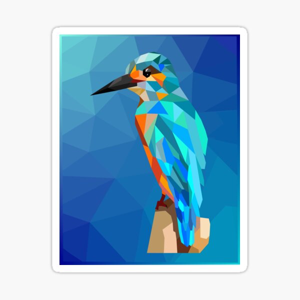 "Geometric Kingfisher " Sticker for Sale by stefaniuum | Redbubble