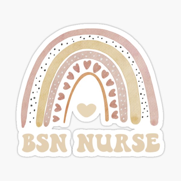 "BSN Nurse cute aesthetic rainbow " Sticker for Sale by Omochiroi ...