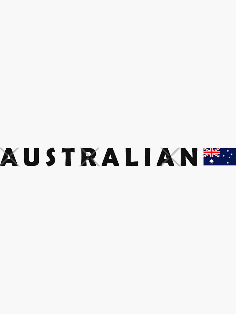 "Australian text and flag" Sticker for Sale by gmstockstudio | Redbubble