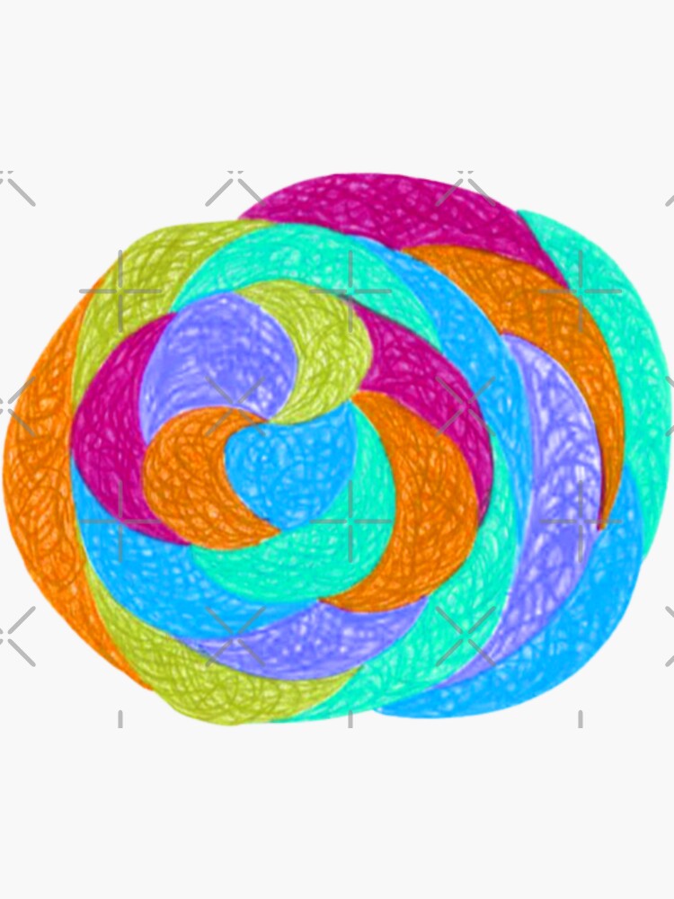 "fun swirling abstract expressionist doodle" Sticker for Sale by ...