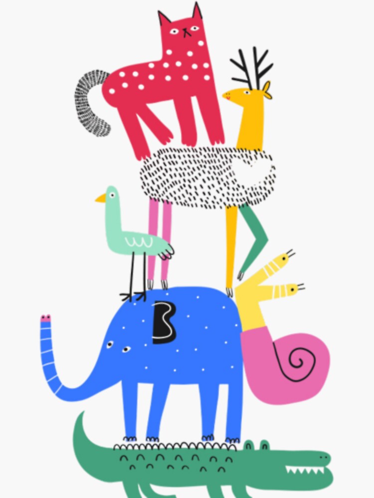 "Cute Sleeping Animals Pyramid" Sticker for Sale by YOUSHOP99 | Redbubble