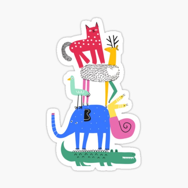 "Cute Sleeping Animals Pyramid" Sticker for Sale by YOUSHOP99 | Redbubble