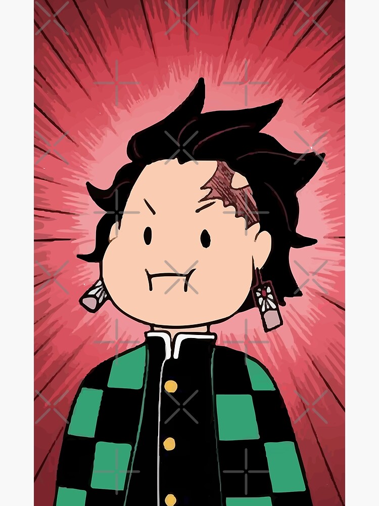"Tanjiro Kawaii chibi Grumpy face" Art Print by YourDemonSlayer | Redbubble