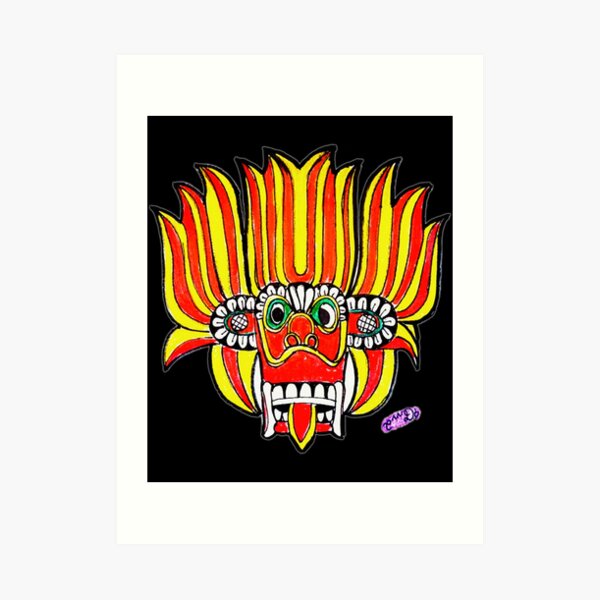 "Sri Lankan Yaka Mask, Traditional Sri Lankan Mask " Art Print for Sale ...