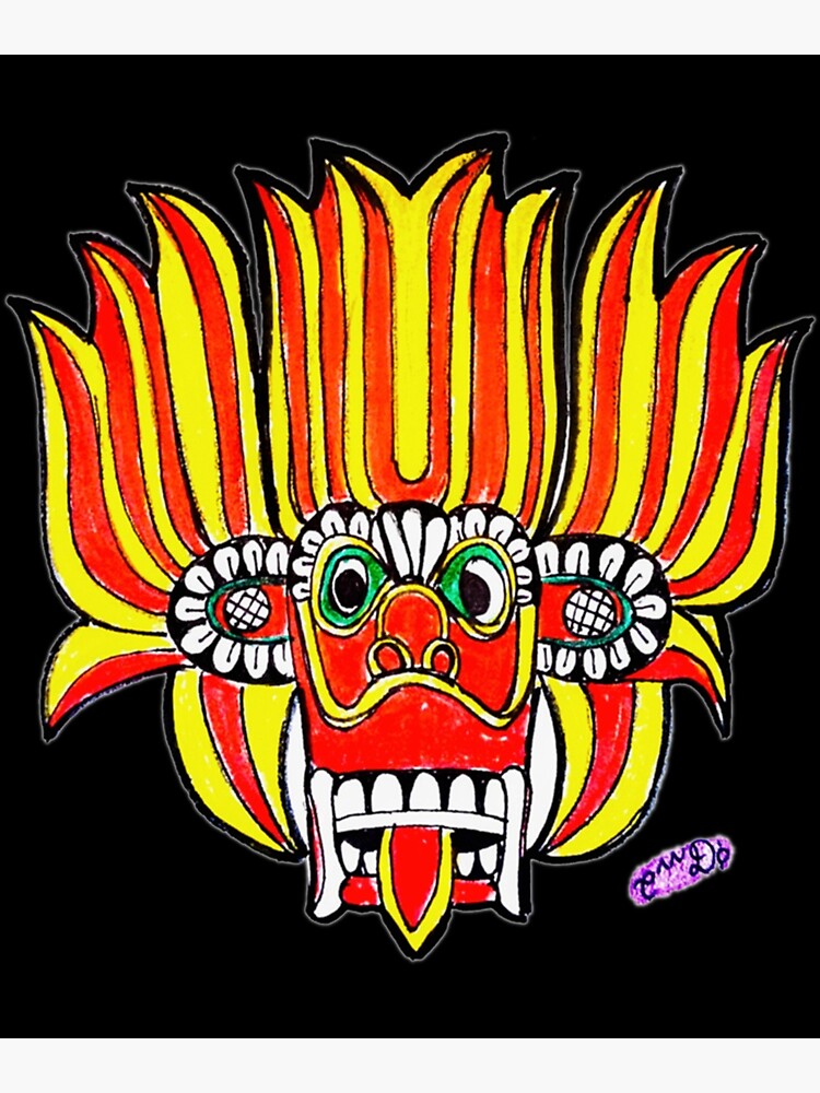"Sri Lankan Yaka Mask, Traditional Sri Lankan Mask " Art Print for Sale ...