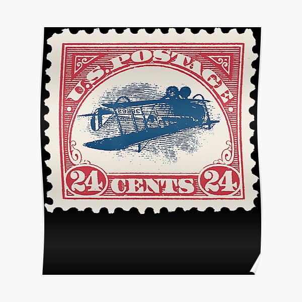 "Inverted Jenny Stamps 24 Cent Rare 1918 US Postage Stamp" Poster for ...