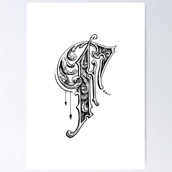 Póster for Sale con la obra «Letra ornamental F» de Cretalyst | Redbubble