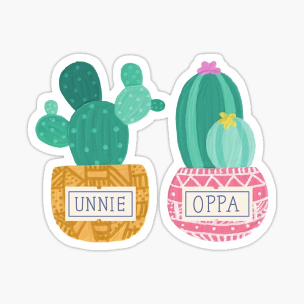 "UNNIE & OPPA" Sticker for Sale by kook-shop | Redbubble