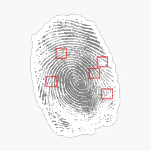 "fingerprint identified" Sticker for Sale by designer-beast | Redbubble