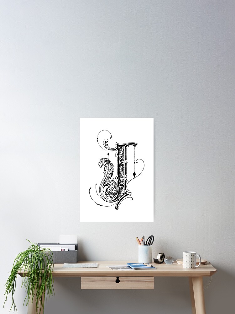 "Ornamental letter J" Poster for Sale by Cretalyst | Redbubble