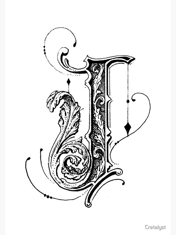 "Ornamental letter J" Poster for Sale by Cretalyst | Redbubble