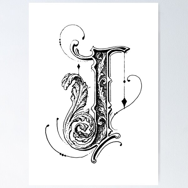 "Ornamental letter J" Poster for Sale by Cretalyst | Redbubble