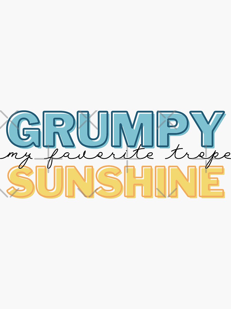 "Grumpy and Sunshine, Romance Tropes, Bookish Readers" Sticker for Sale ...