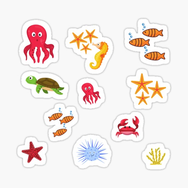 "beauties in the sea" Sticker for Sale by bohemedesign | Redbubble