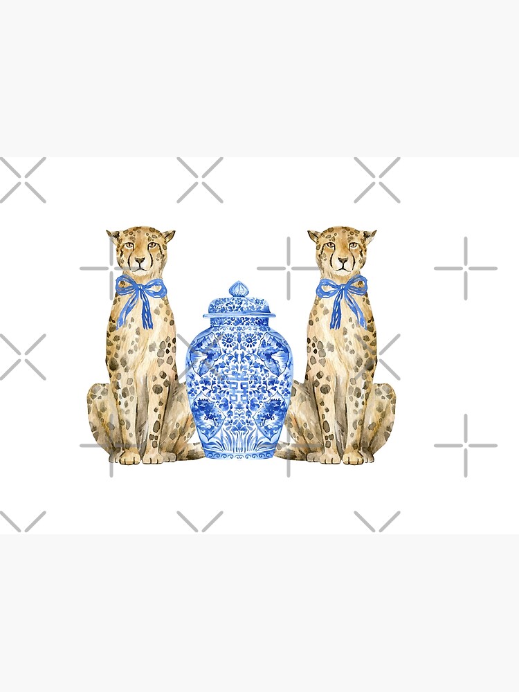 "Stately Leopard Chinoiserie" Poster for Sale by Yunihadi | Redbubble