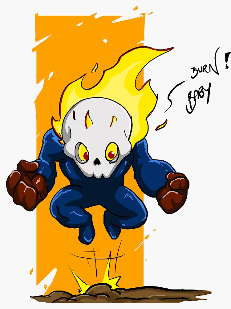 "Flame Head" Sticker by Hangfruit | Redbubble