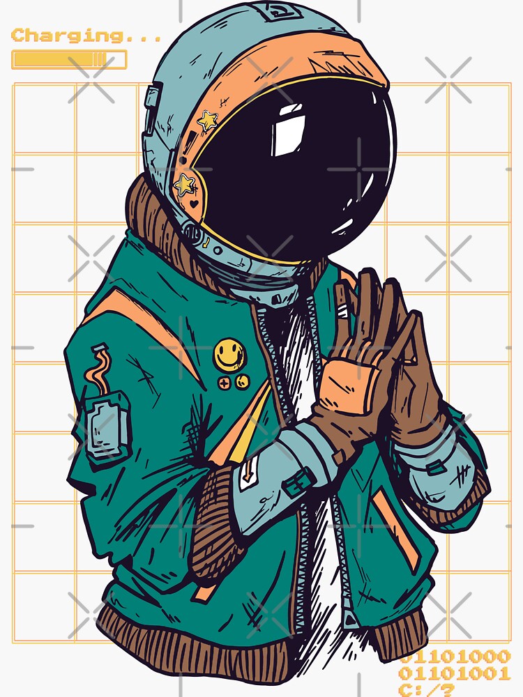 "Spaceman Cool Vaporwave Urban Colorful Style" Sticker for Sale by ...
