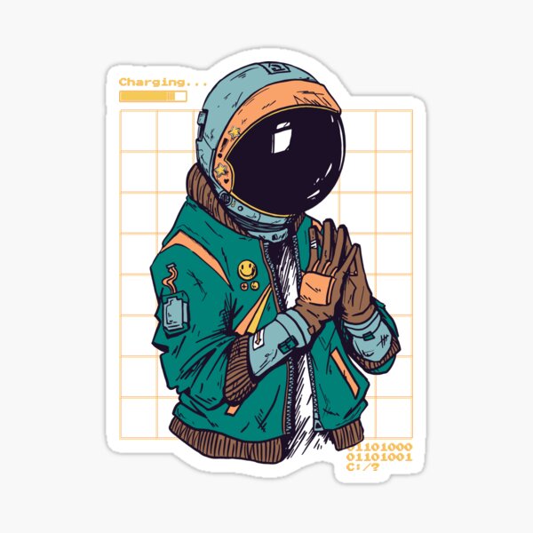 "Spaceman Cool Vaporwave Urban Colorful Style" Sticker for Sale by ...