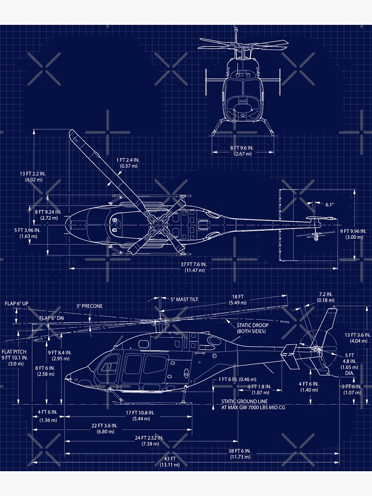 "bell-429-2 helicopter blueprints gifts for helicopter lovers, bell-429 ...