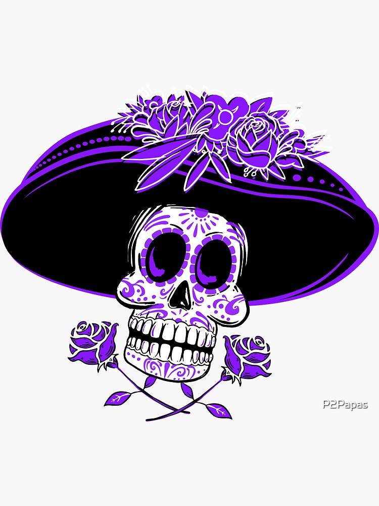 "Catrina with Two Roses" Sticker by P2Papas | Redbubble