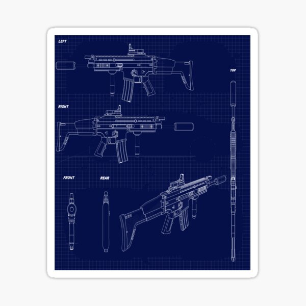 Pegatina « scar-h blueprint - fn scar prototipos regalos para los ...