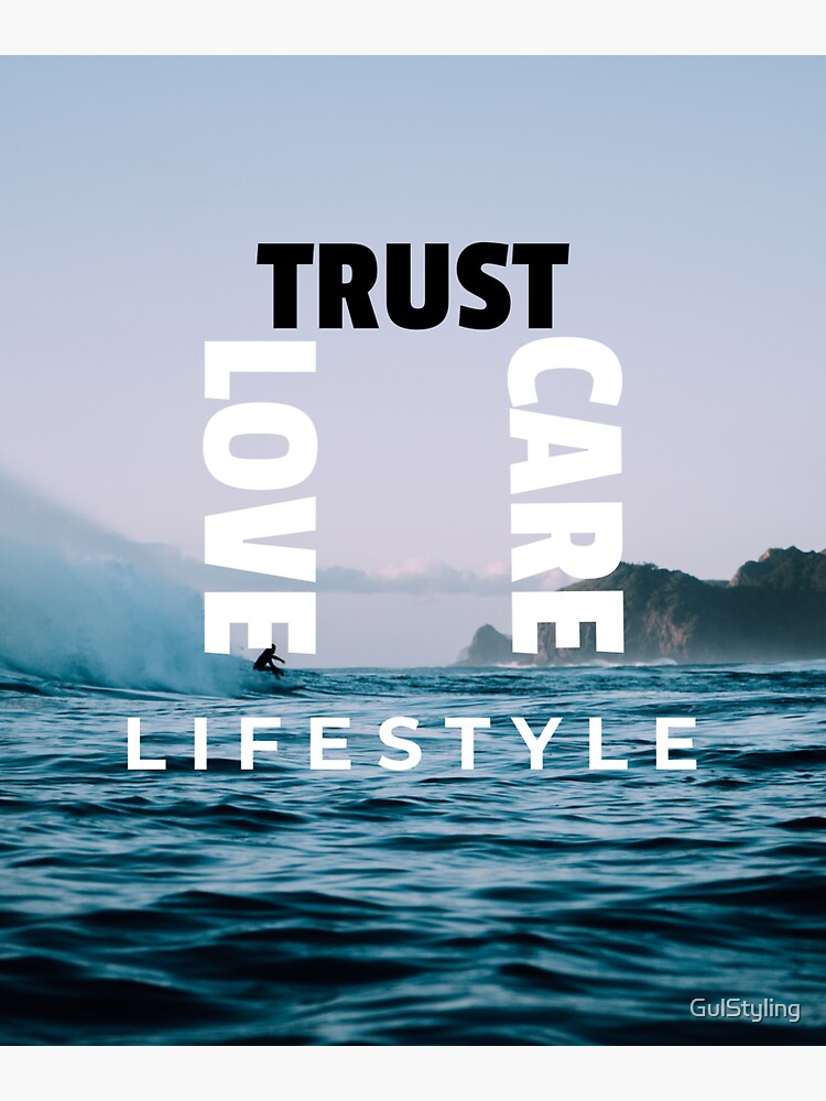 "Trust Love Care Lifestyle T shirt" Sticker by GulStyling | Redbubble