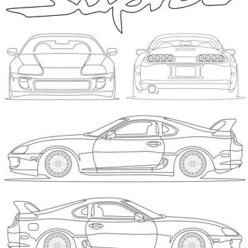 "Toyota Supra MK IV blueprint stance" Art Print for Sale by dygus ...