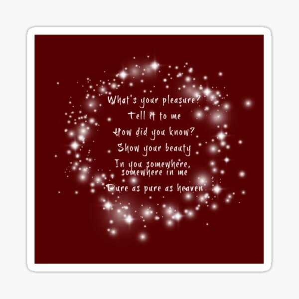 "Erasure Lyrics inside Circle of Stars - Star (Wine) Long " Sticker for ...