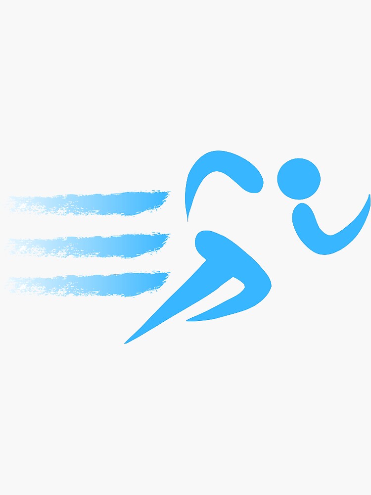 "Light Blue Running Stick Figure " Sticker for Sale by S2Verse | Redbubble