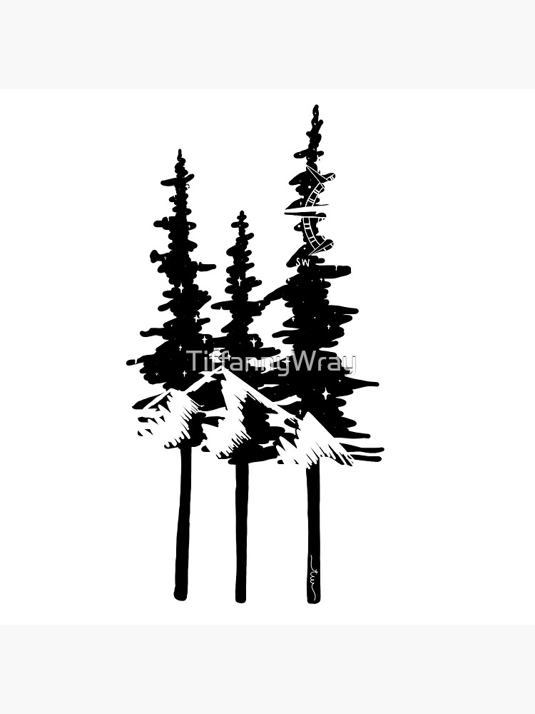 "Trees, Mountains, and Compass" Framed Art Print for Sale by ...