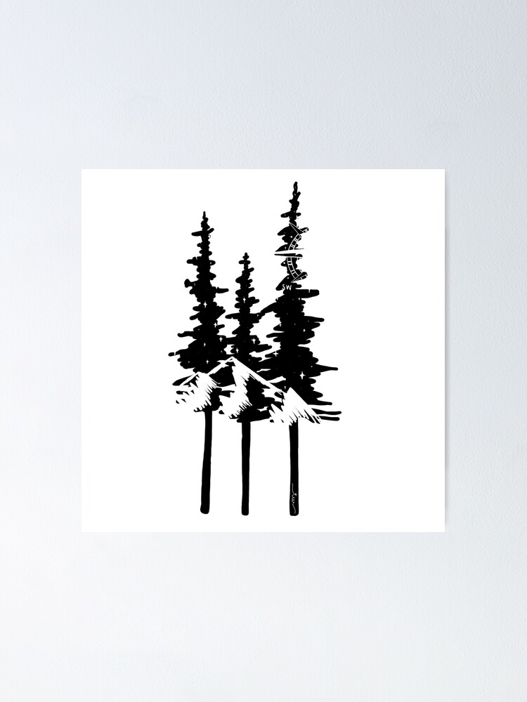 "Trees, Mountains, and Compass" Poster for Sale by TiffannyWray | Redbubble